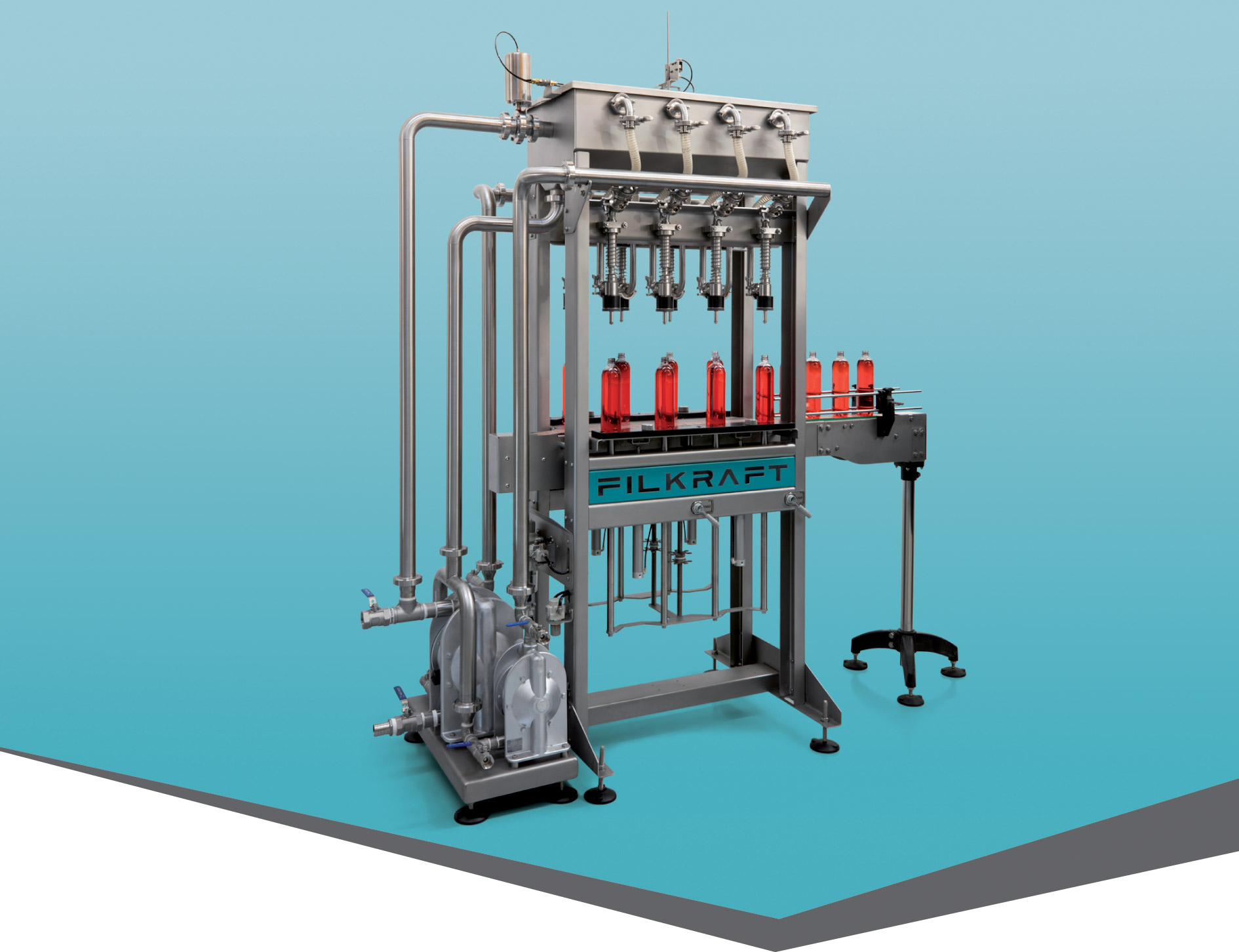 Container Semi-Automatic Linear Overflow Filler